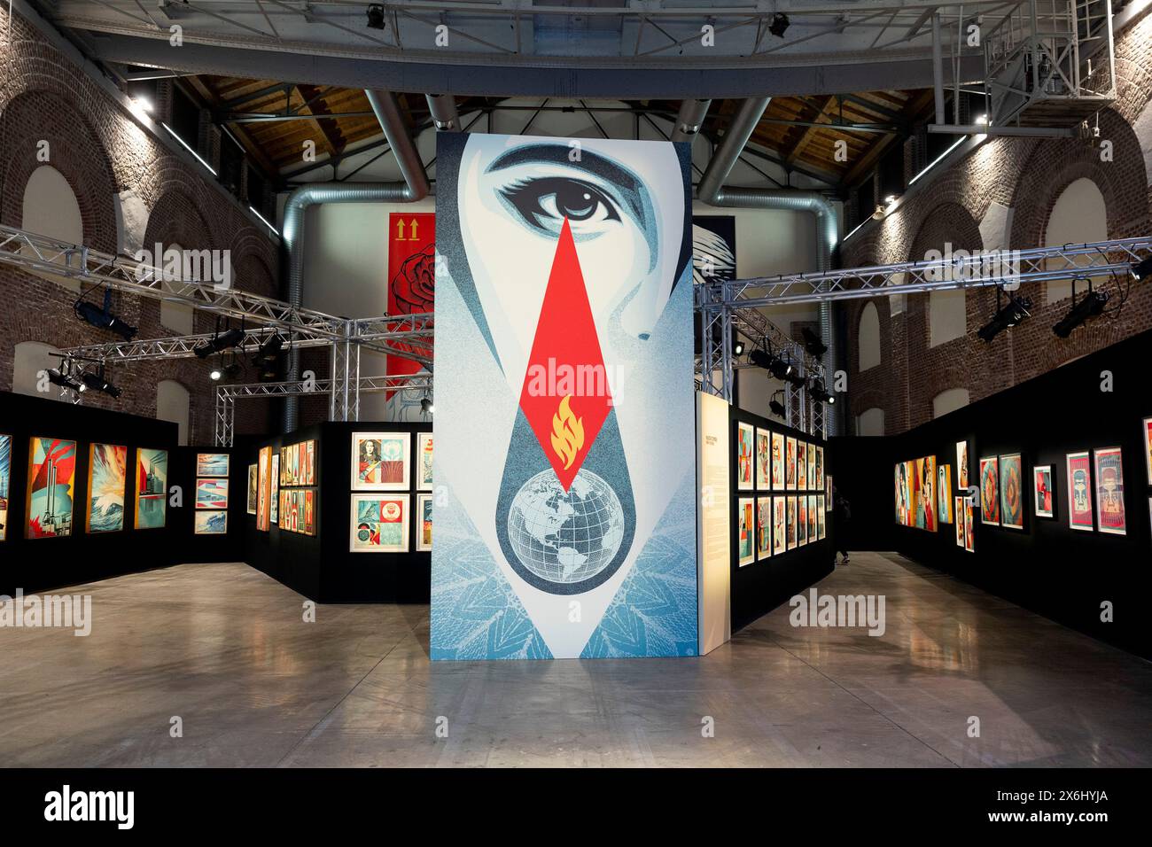 Opening of the exhibition Obey: The Art Of Shepard Fairey at Fabbrica ...
