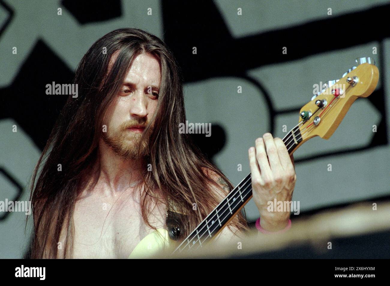 Milan Italy 09/06/1995: Mattia Bigi bassist of the Extrema, Italian ...