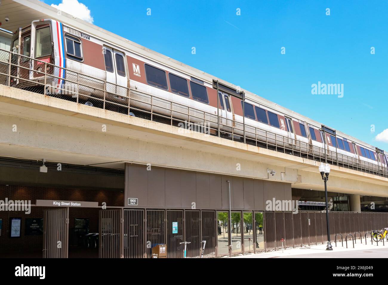 Alexandria, Virginia, USA - 1 May 2024: Entrance to the city's metro ...