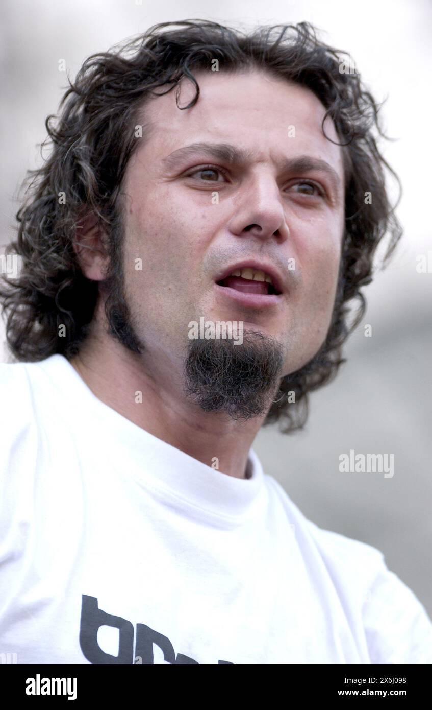 Imola Italy 13/06/2003: Gianluca Perotti singer of the Extrema, Italian ...