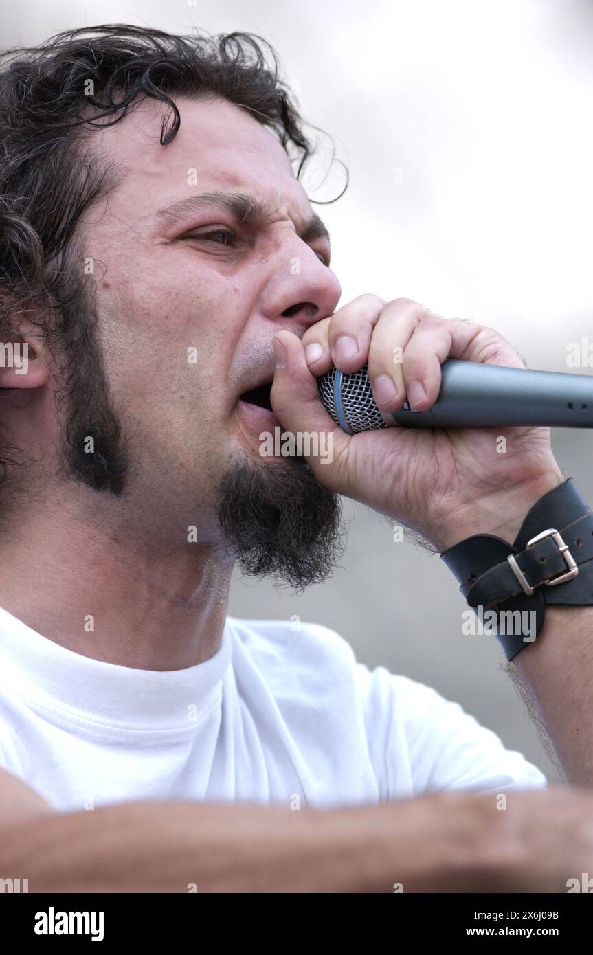 Imola Italy 13/06/2003: Gianluca Perotti singer of the Extrema, Italian ...
