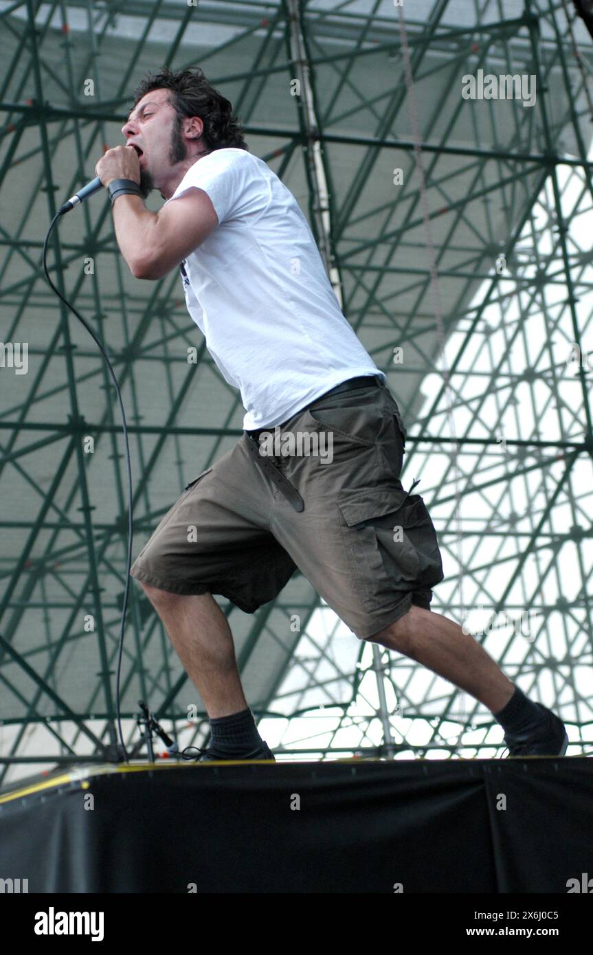 Imola Italy 13/06/2003: Gianluca Perotti singer of the Extrema, Italian ...