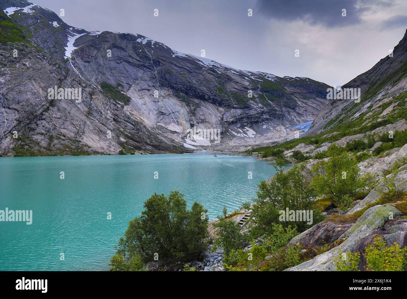 Norway nature. Jostedalsbreen National Park - Nigardsbrevatnet glacial ...