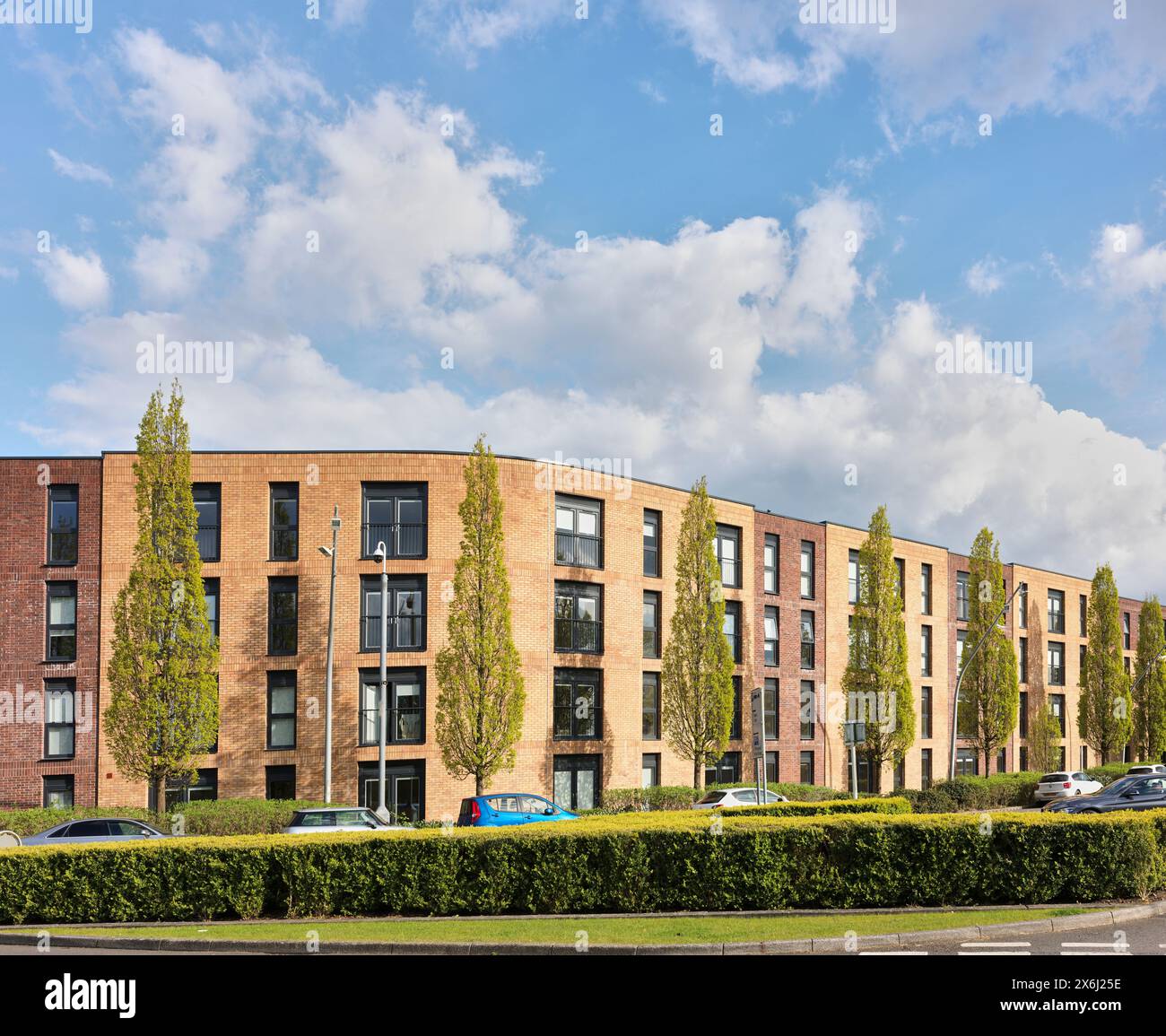block of flats opposite railway station, Corby, England Stock Photo - Alamy
