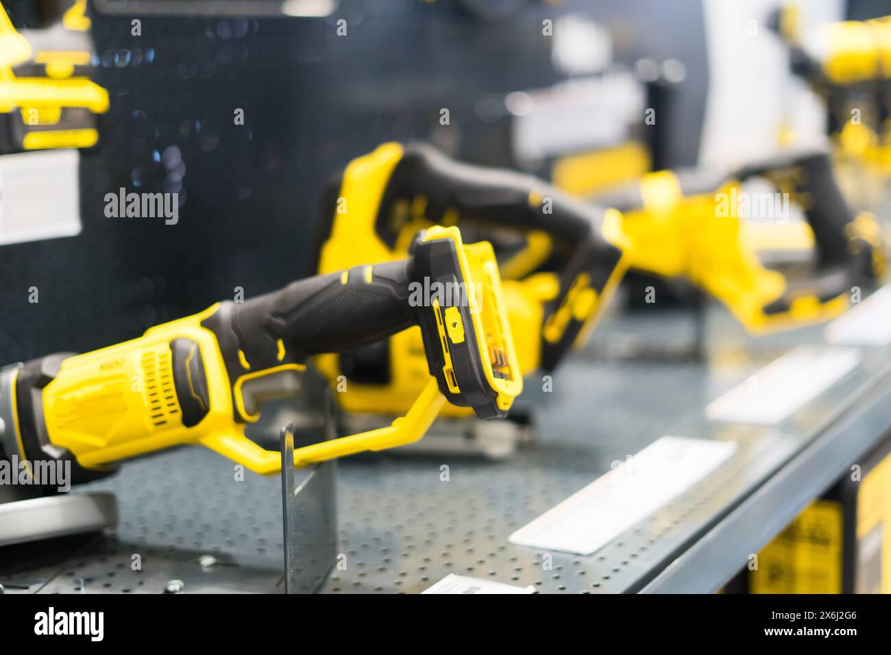 Tool for work, repair and construction in store. Wired power tools and ...