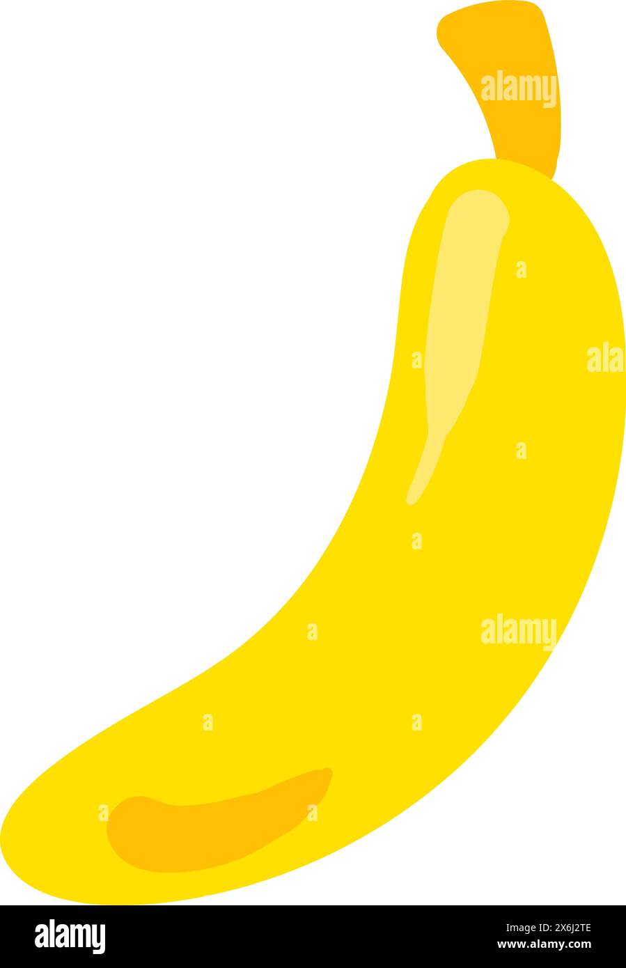 Ripe yellow banana drawn by child. Bright childish careless banana ...