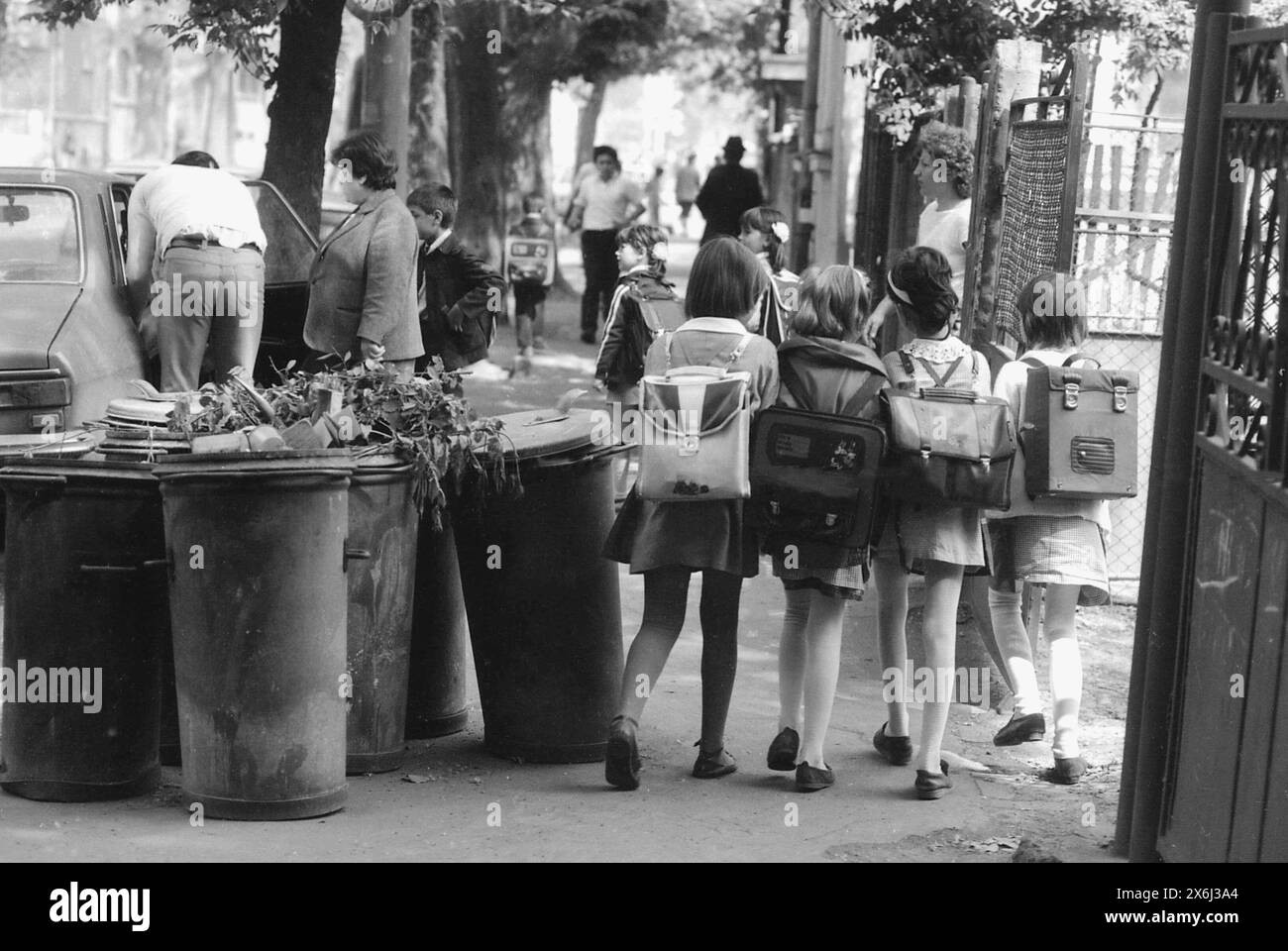 Socialist Republic of Romania in the 1970s. Elementary school students ...
