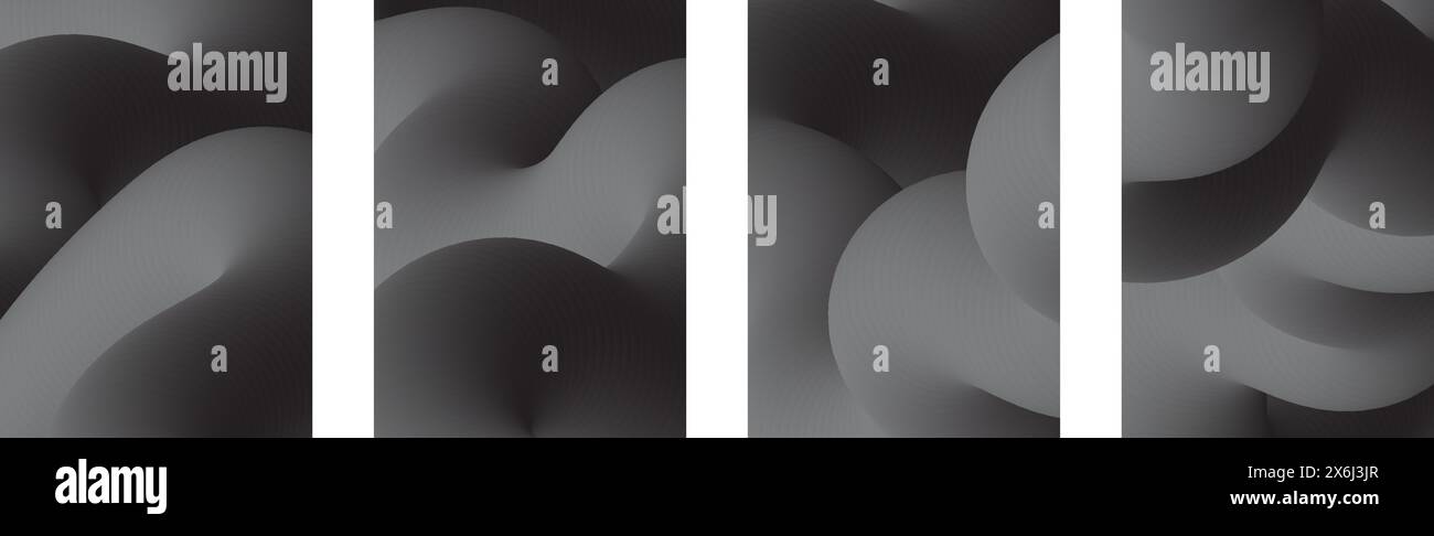 set of abstract dark posters. Vector illustration Stock Vector Image ...