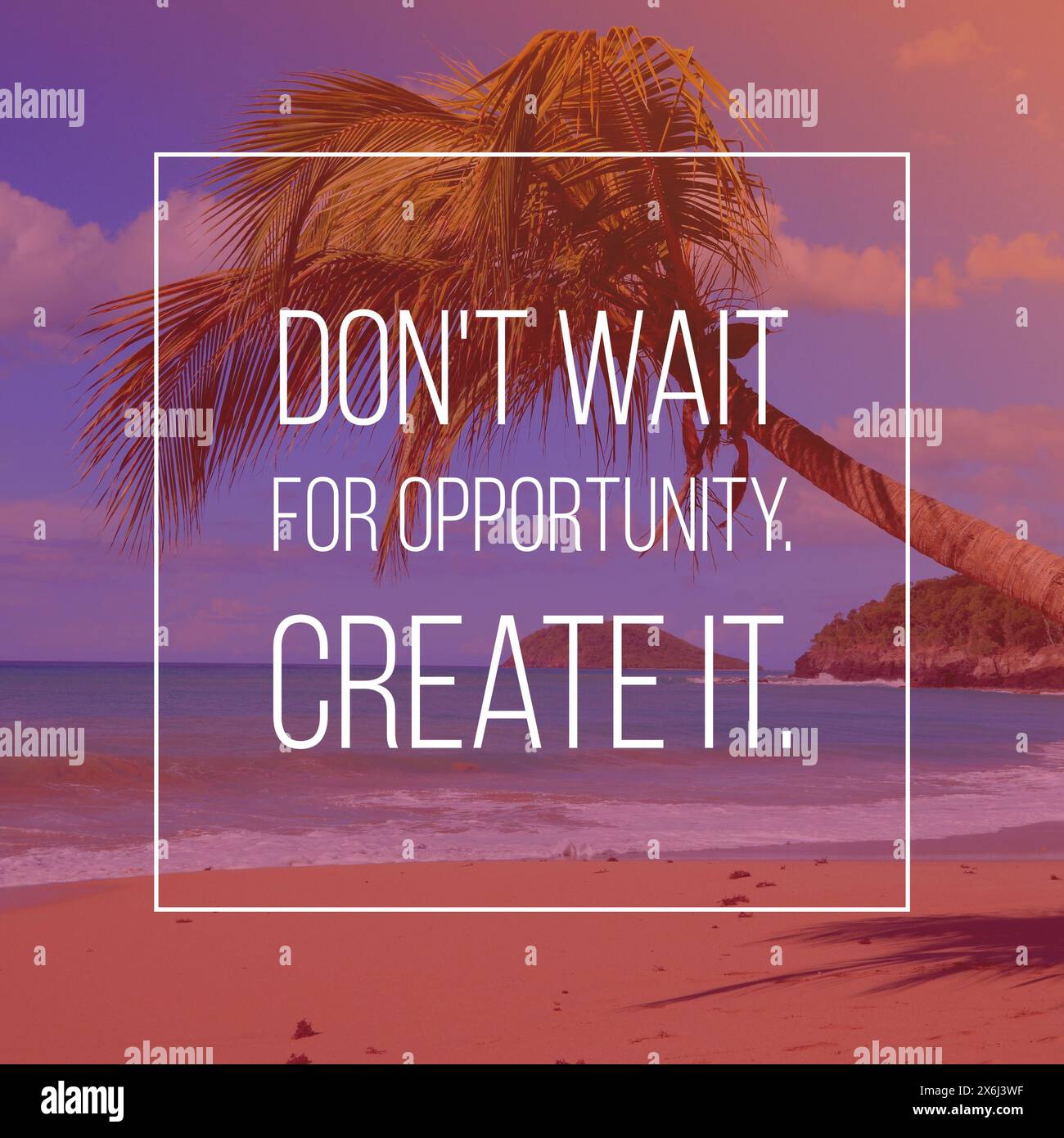 Don't wait for opportunity. Create it. Business motivational text ...