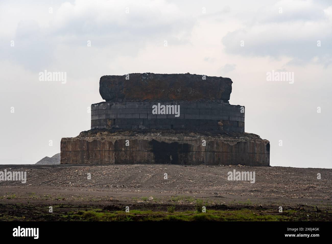 Redcar, UK. Remains of the blast furnace at the former Teesside ...
