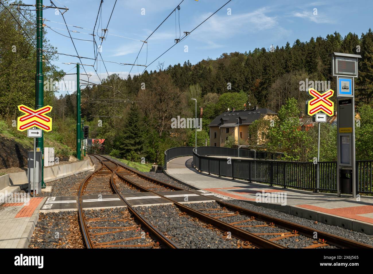 New tram track after big reconstruction between Liberec and Jablonec CZ ...