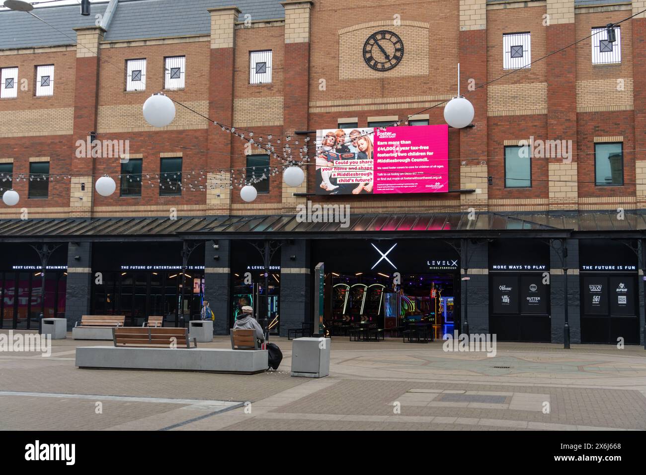 Middlesbrough, UK. Level X arcade entertainment centre at Captain Cook ...