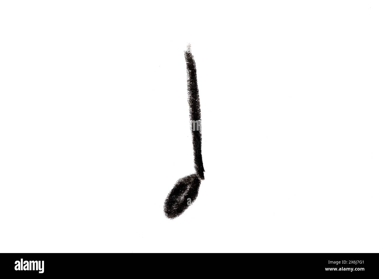 A minimalist pencil sketch of musical note isolated on a white ...