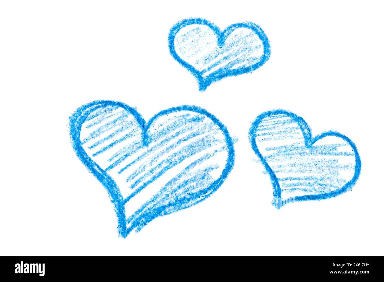 Blue pencil in hand Cut Out Stock Images & Pictures - Alamy