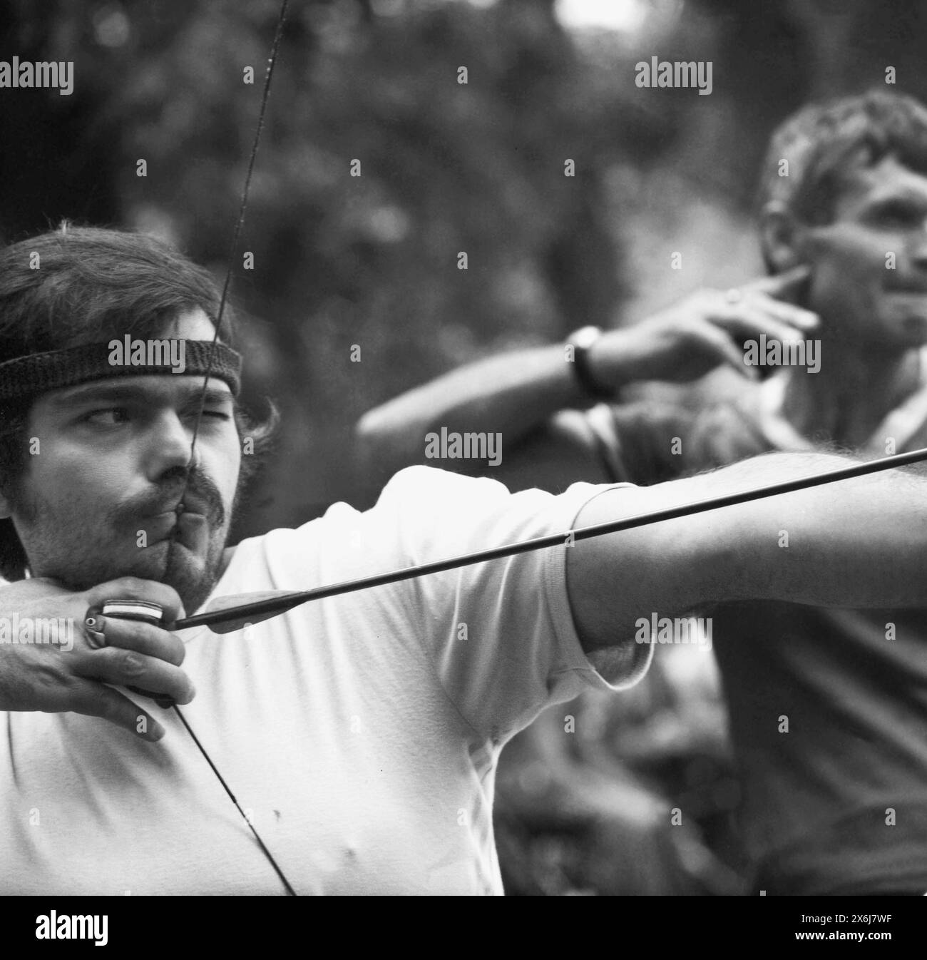 Bow and arrow training camp in Romania in the 1970s Stock Photo - Alamy