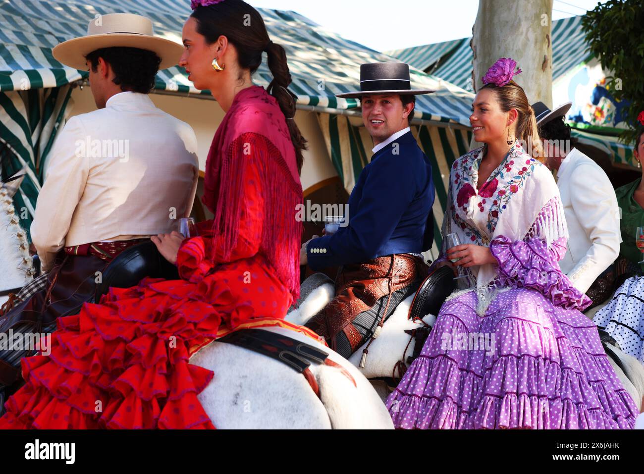 Flamenco, Abril Fair, April Fair, Horse,, Sevilla, Reiter, Reiterin ...