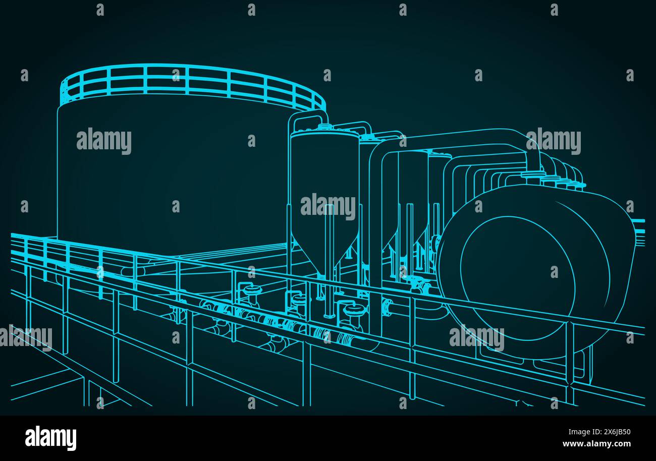 Stylized vector illustration of refinery Stock Vector Image & Art - Alamy