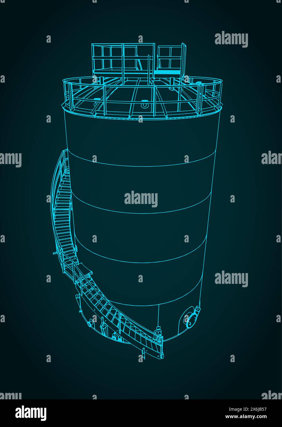 Stylized vector illustration of a petroleum product tank Stock Vector ...