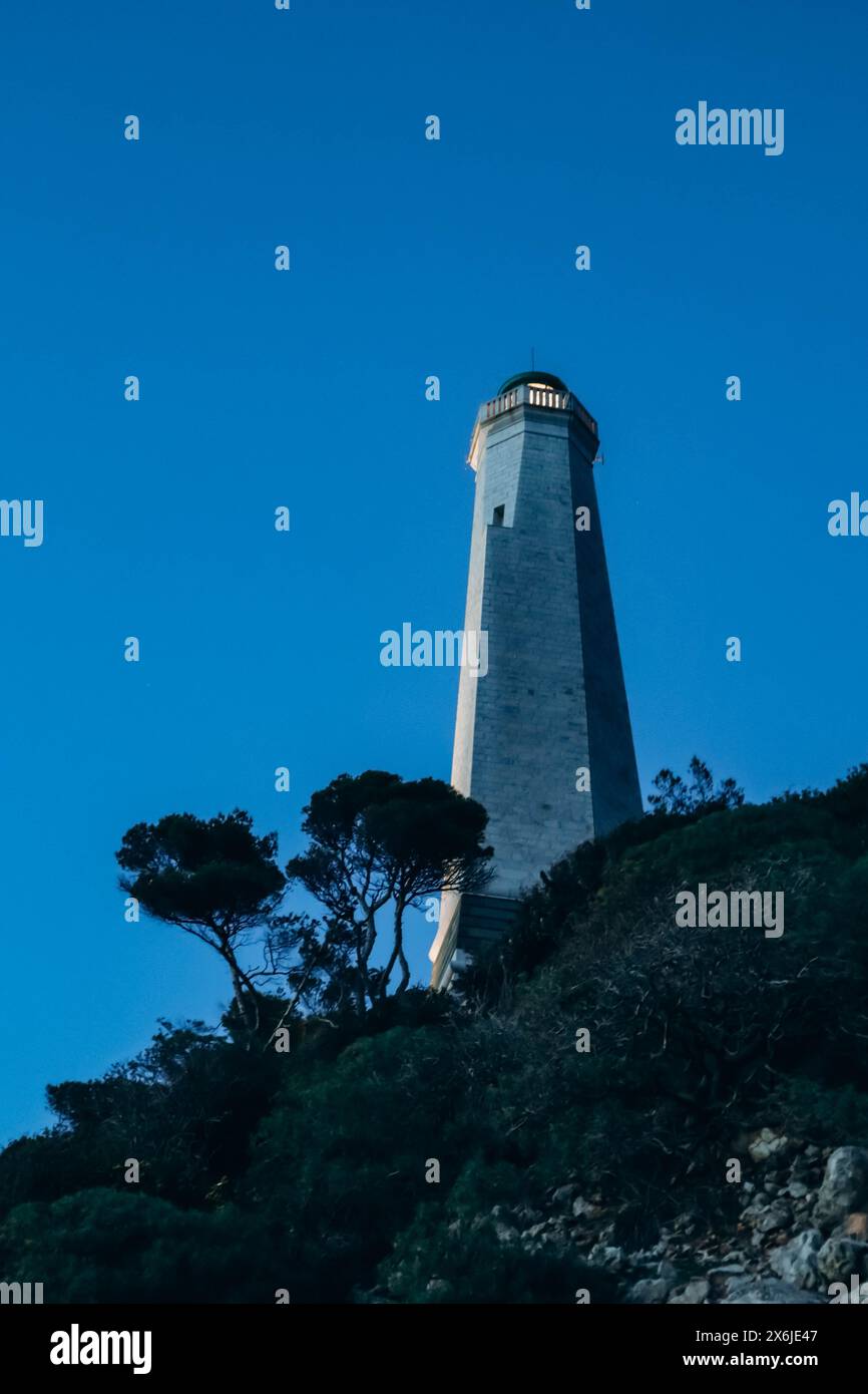 Lighthouse on the famous peninsula of Saint Jean Cap Ferrat, in the ...
