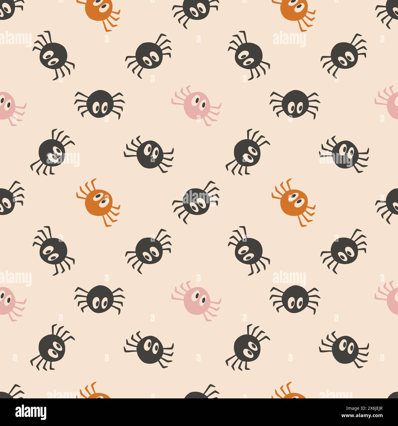 Seamless vector pattern with cute spiders. Vector illustration Stock ...