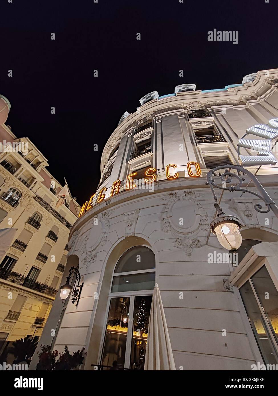 Nice, France - December 4, 2023: On the terrace of the "La Rotonde ...