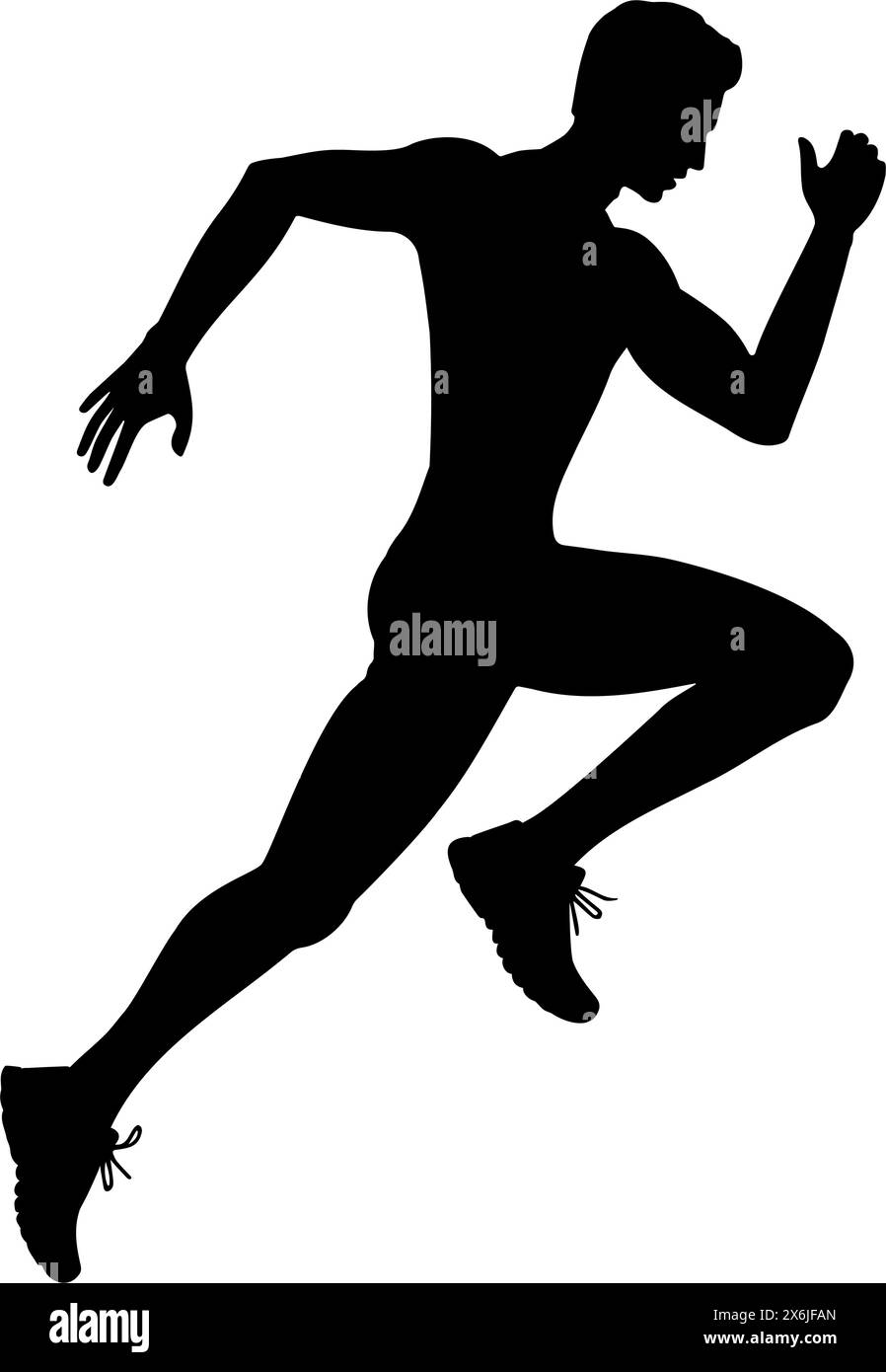 Male athlete running silhouette. Vector illustration Stock Vector Image ...