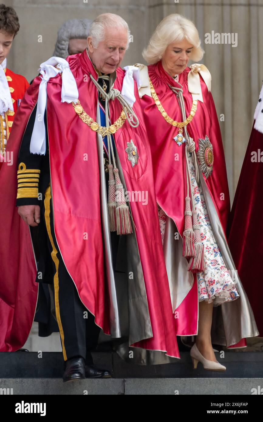 London, UK, 15 May, 2024. HRH Charles III and HRH Queen Camilla attend ...