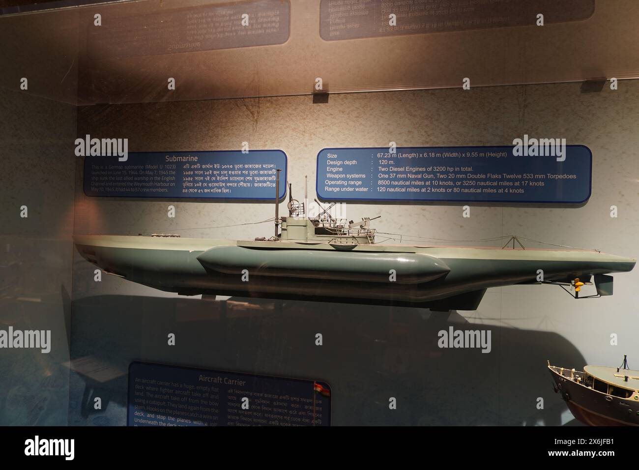 Scale-down model of 1944 German U 1023 Submarine. Transport Gallery ...
