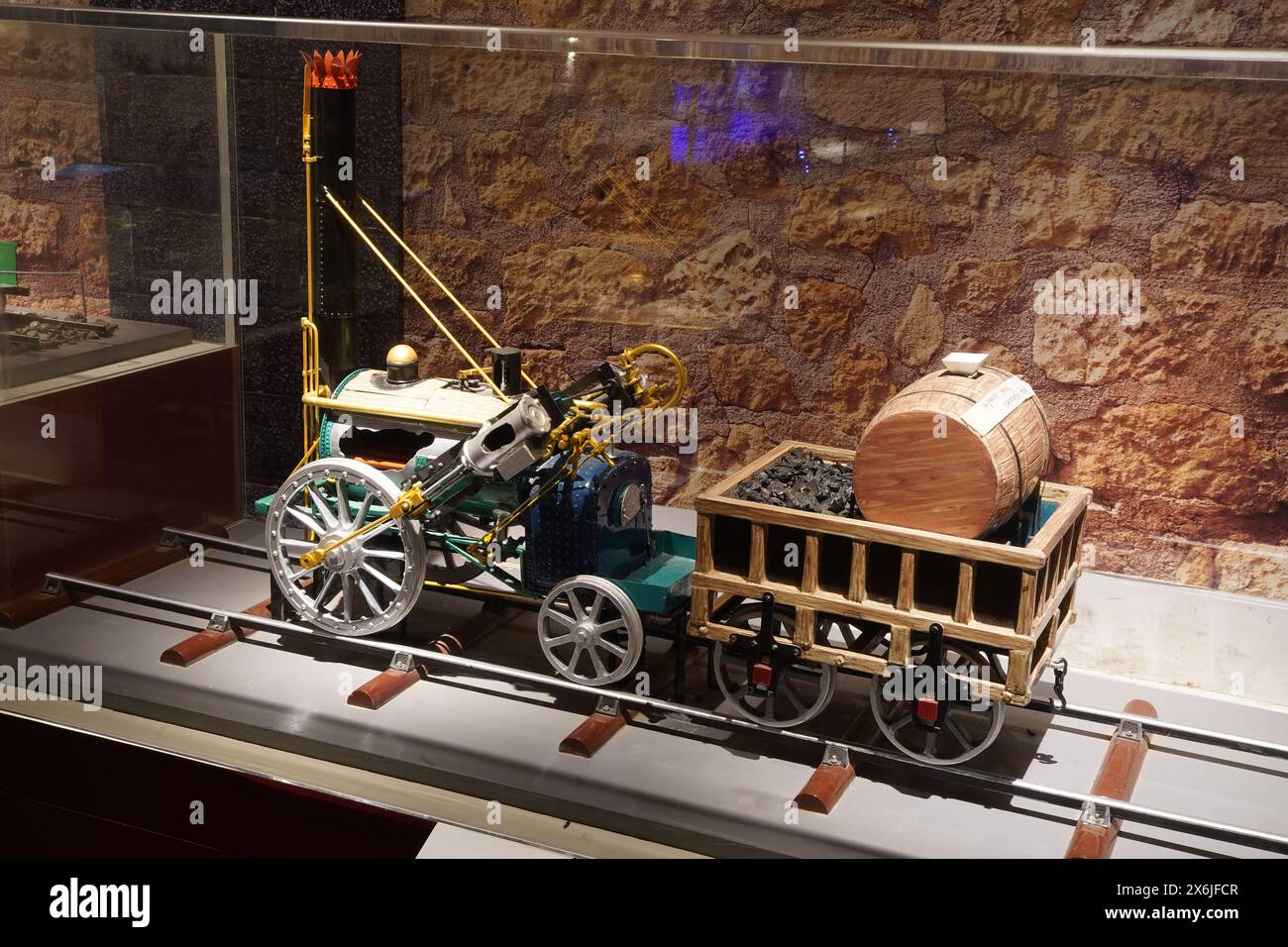 Scale-down model of 1825 George Stephenson's Locomotion Locomotive ...