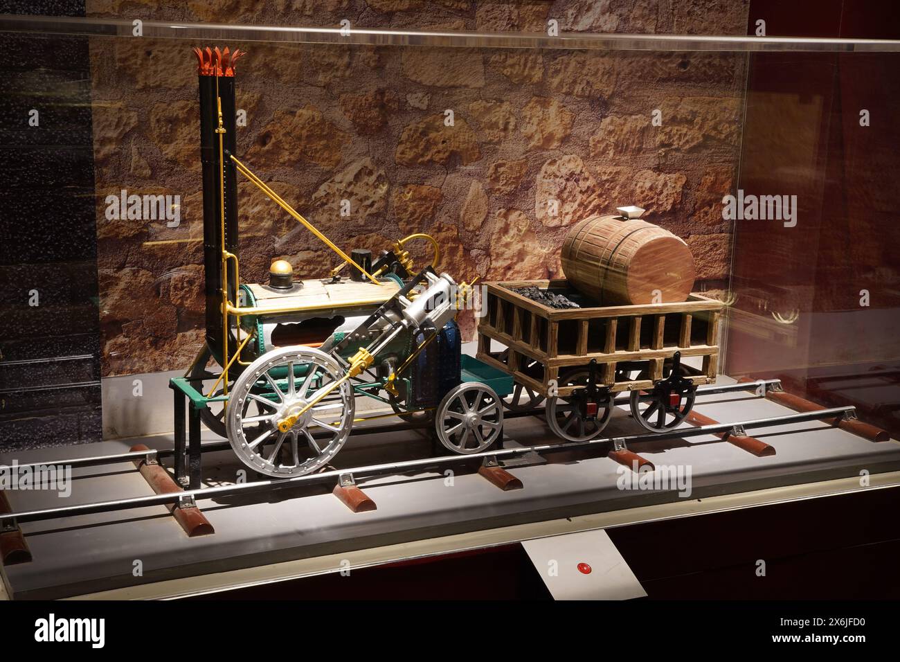 Scale-down model of 1825 George Stephenson's Locomotion Locomotive ...