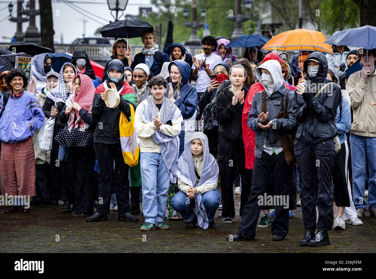 AMSTERDAM - Protesters during a demonstration at the stopera drawing ...