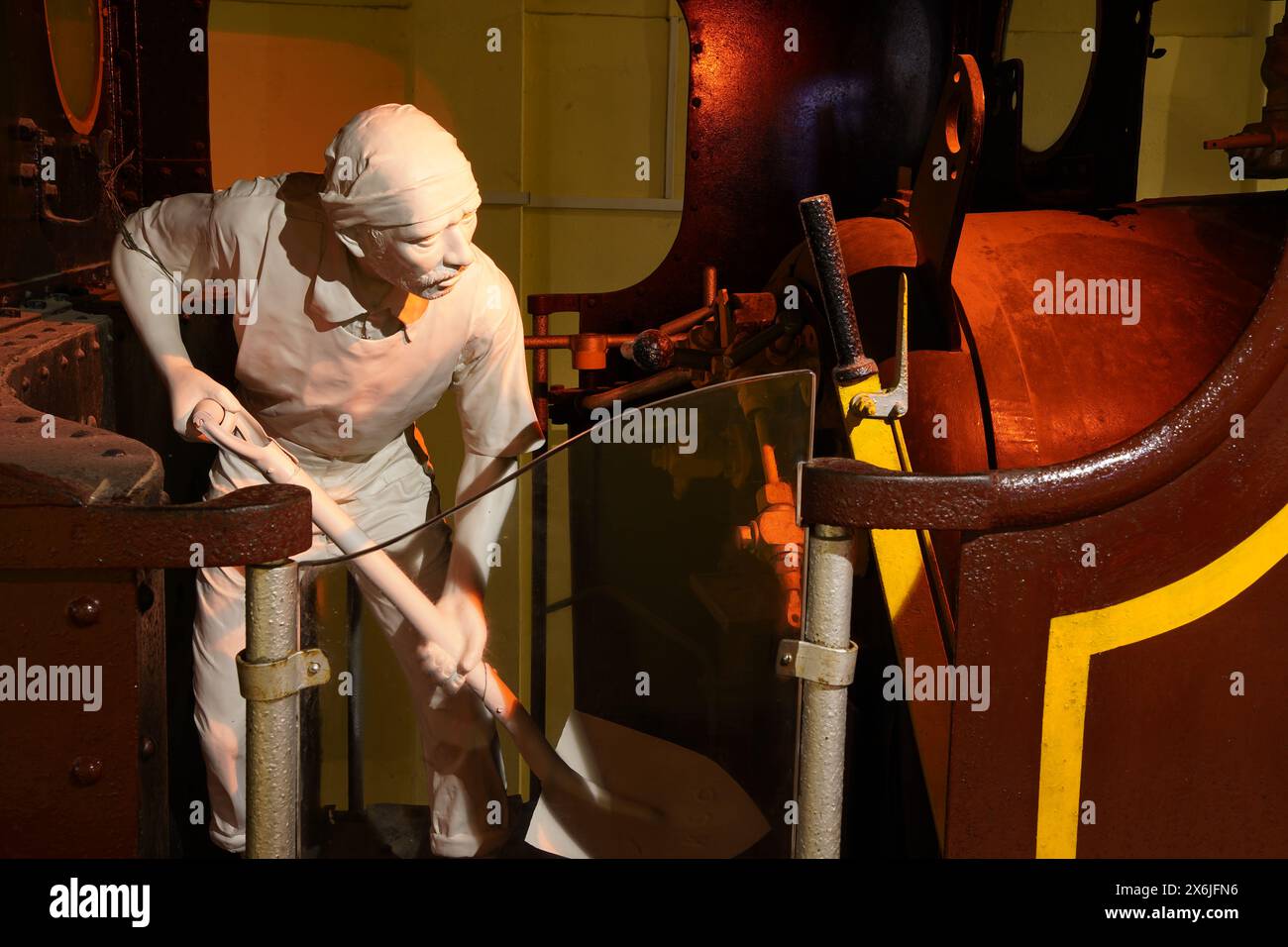 A Life-sized mannequin placed inside the 75 hp. Narrow Gauge Diesel ...