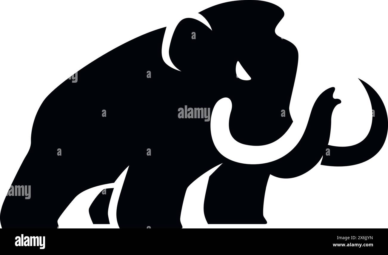 Simple Illustration of Mammoth Silhouette Stock Vector Image & Art - Alamy