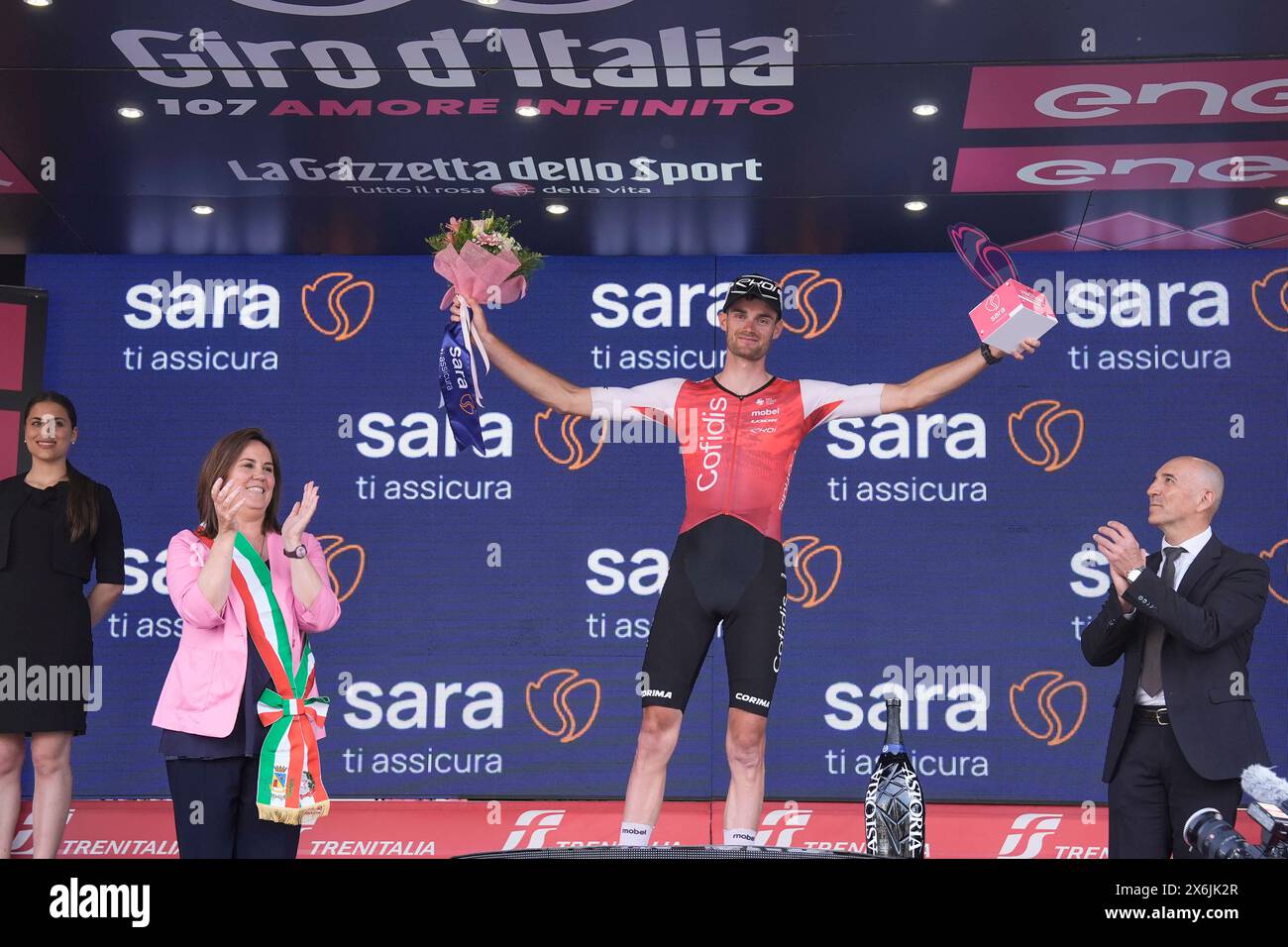 Champion Thomas (Team Cofidis) the podium the stage 11 of the of the ...