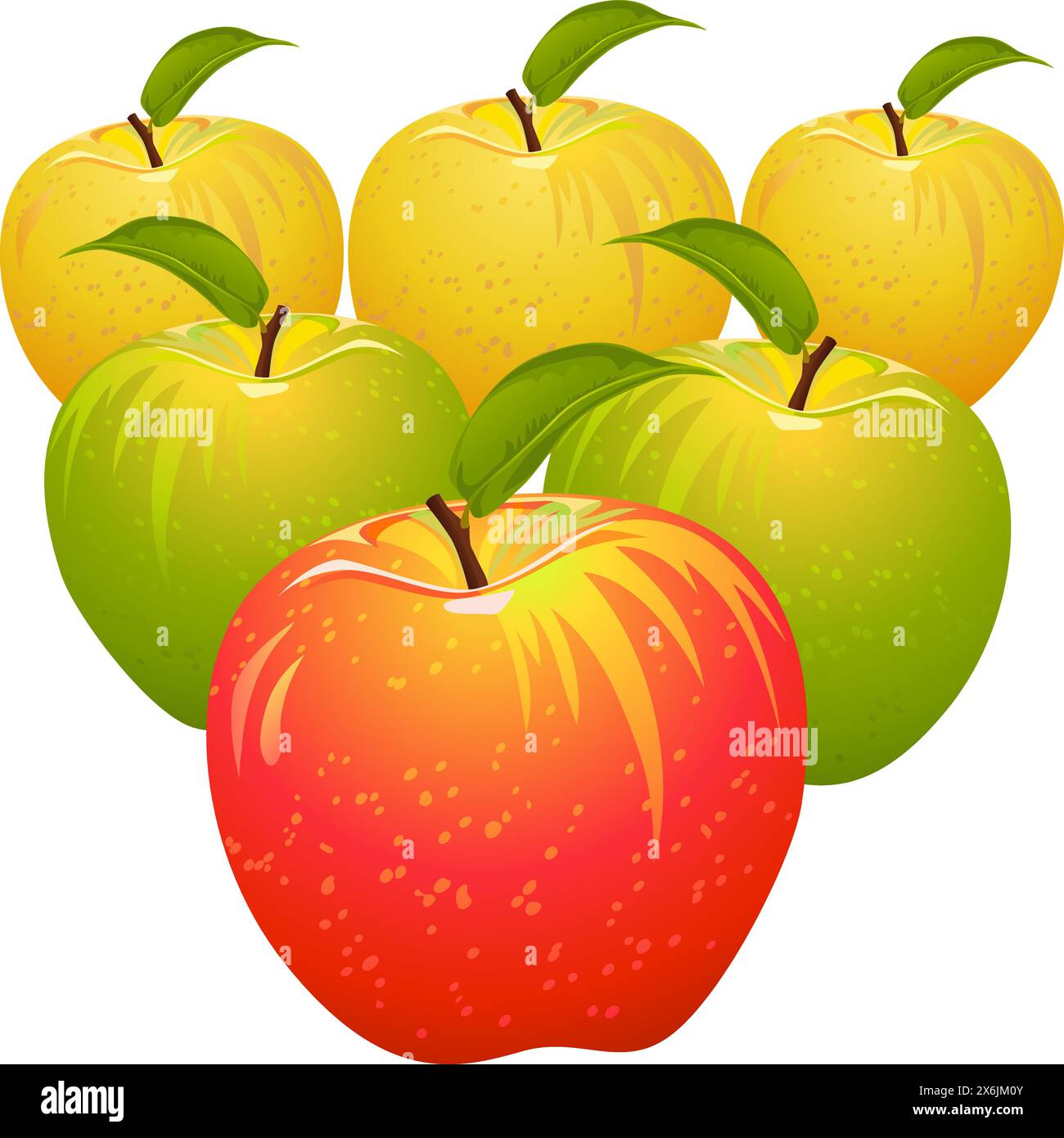 Set green apples leaves Stock Vector Images - Alamy