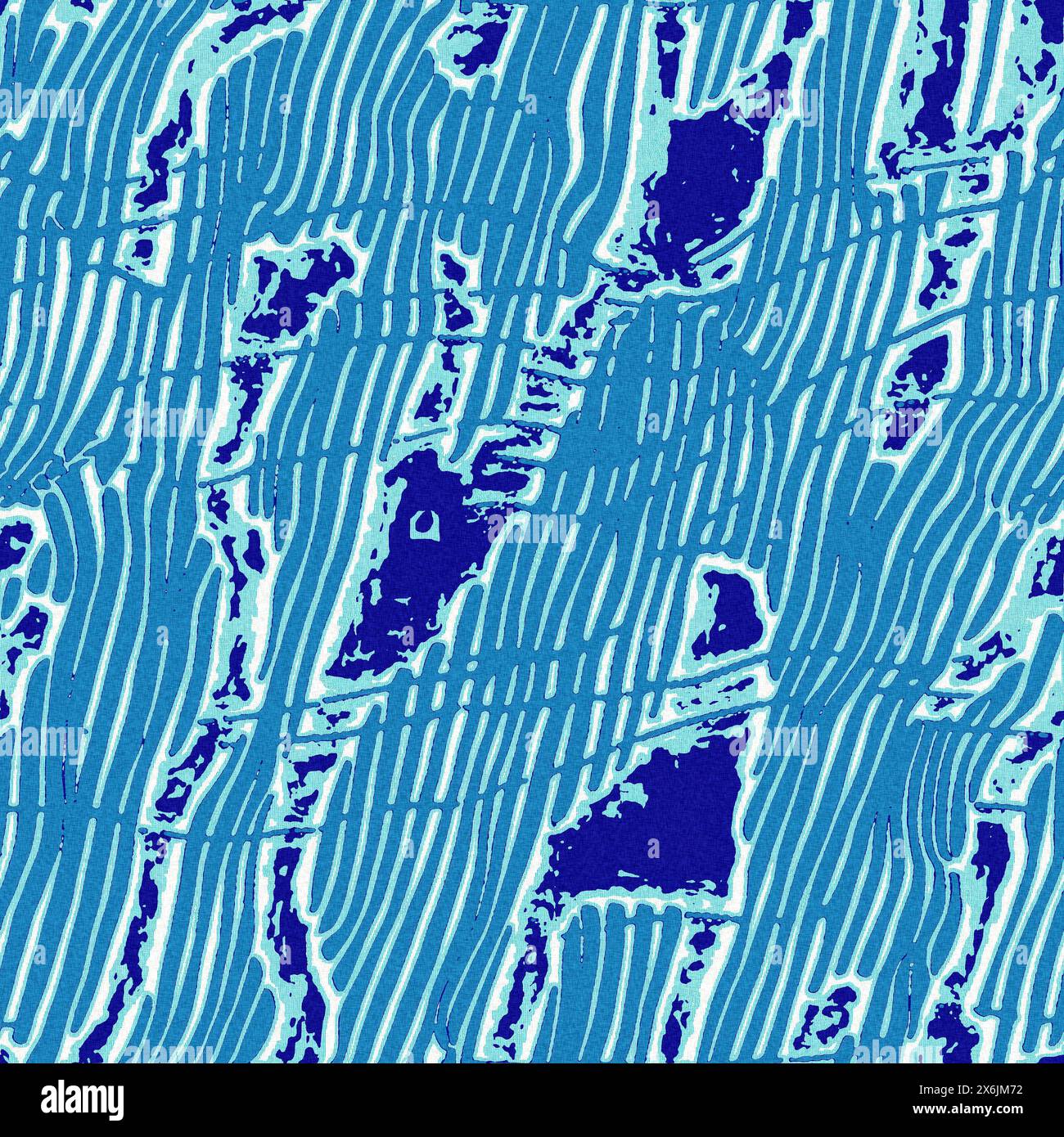 Summer blue dyed wave water pattern with broken linear stripe effect ...