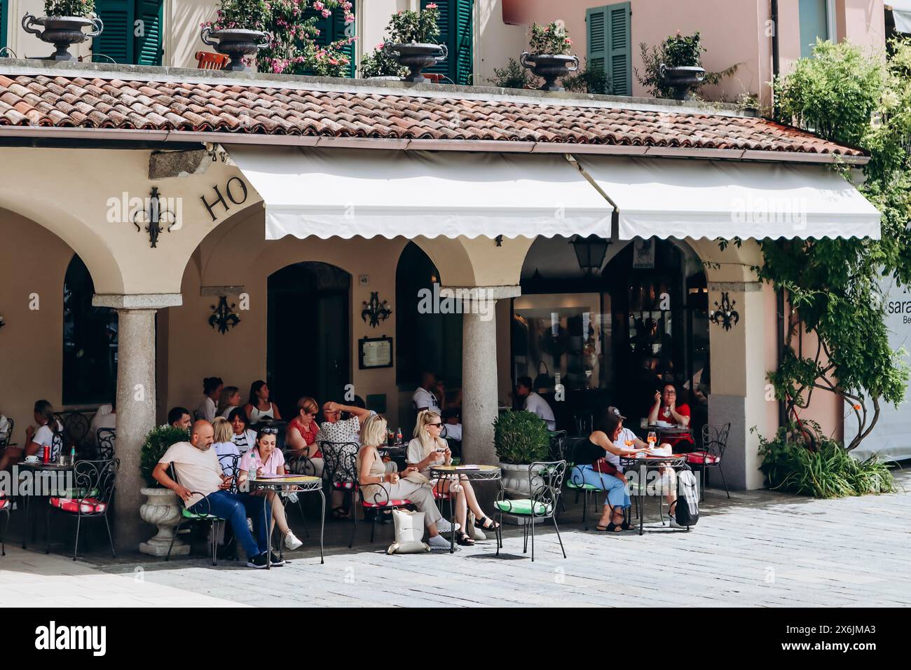 Bellagio, Italy - August 8, 2023: View of the city center of Bellagio ...