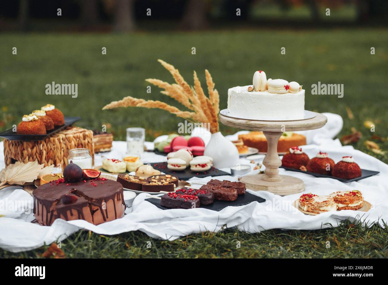 Sweet Delights: A Decadent Dessert Picnic Stock Photo - Alamy