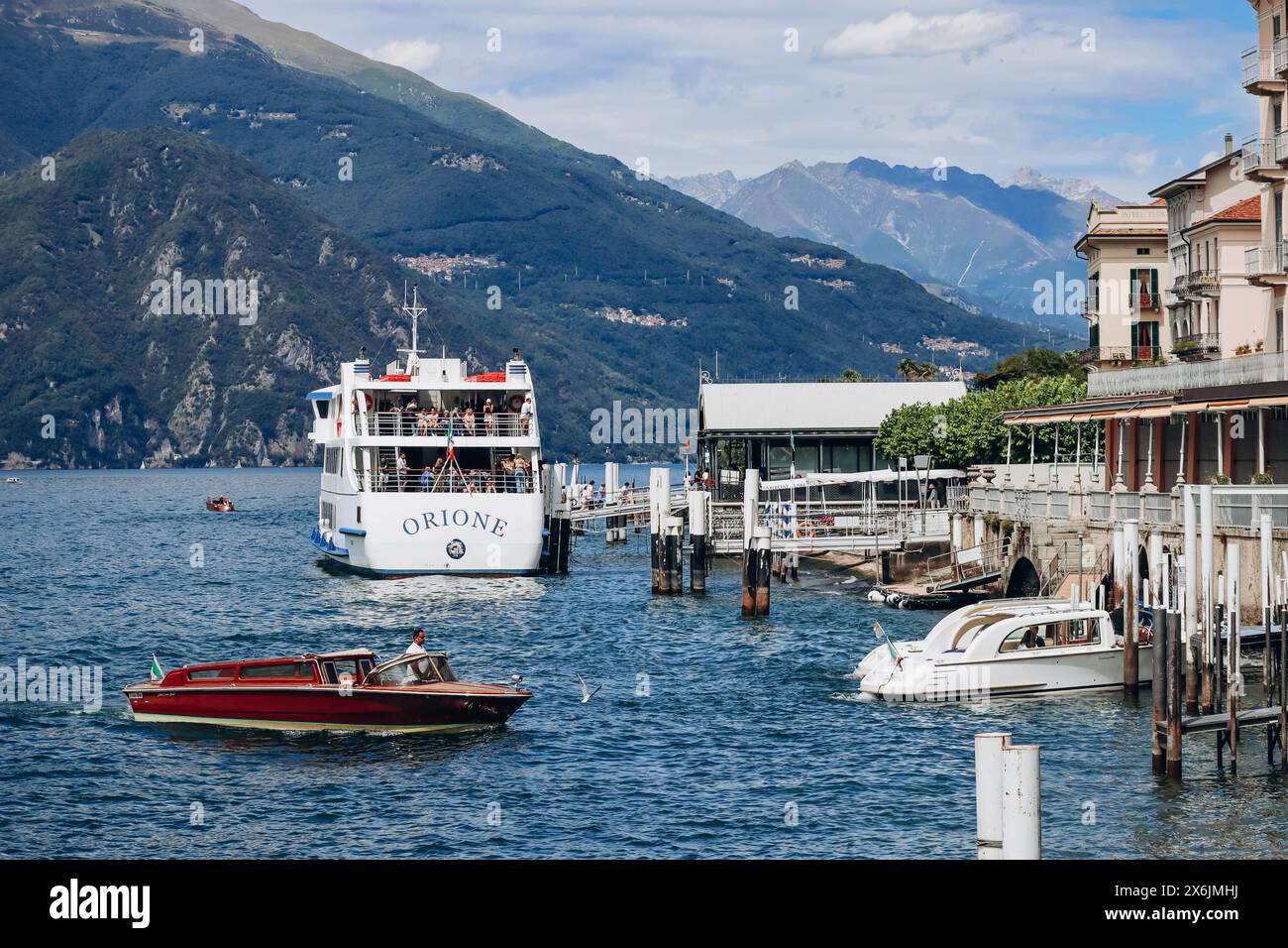 Bellagio, Italy - August 8, 2023: View of the city center of Bellagio ...