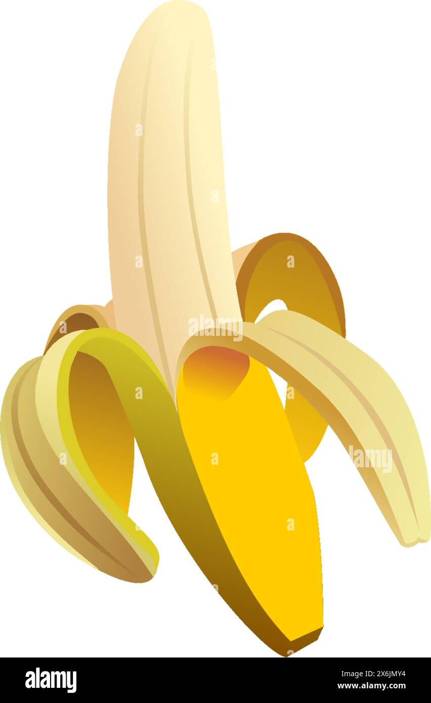 vector peeled ripe yellow banana Stock Vector Image & Art - Alamy