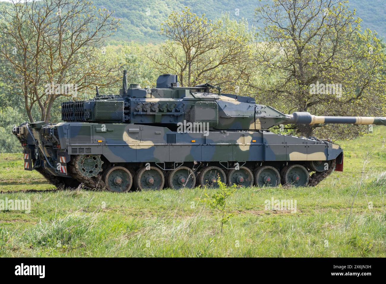 German-made Leopard 2A7 tank with camouflage Stock Photo - Alamy
