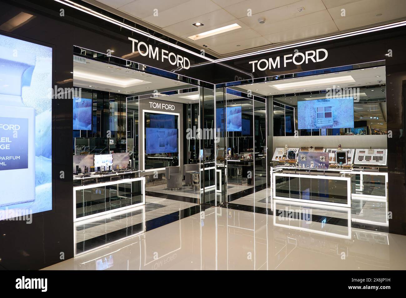 HONG KONG, CHINA - DECEMBER 04, 2023: Tom Ford store in New Town Plaza ...