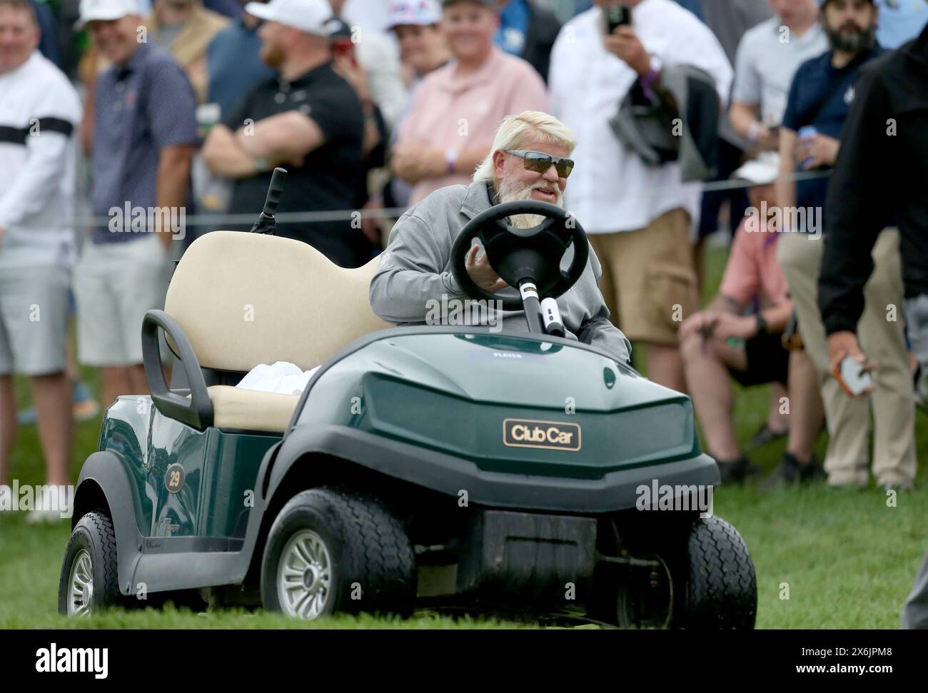 Louisville, United States. 15th May, 2024. John Daly drives his golf ...