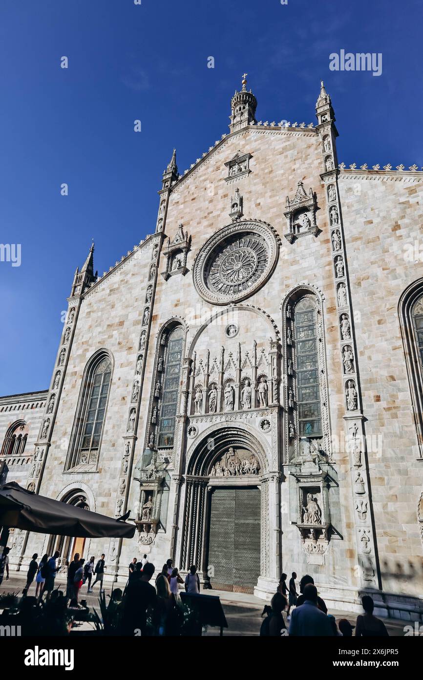 Como, Italy - August 8, 2023: Saint Mary Assunta Cathedral in downtown ...