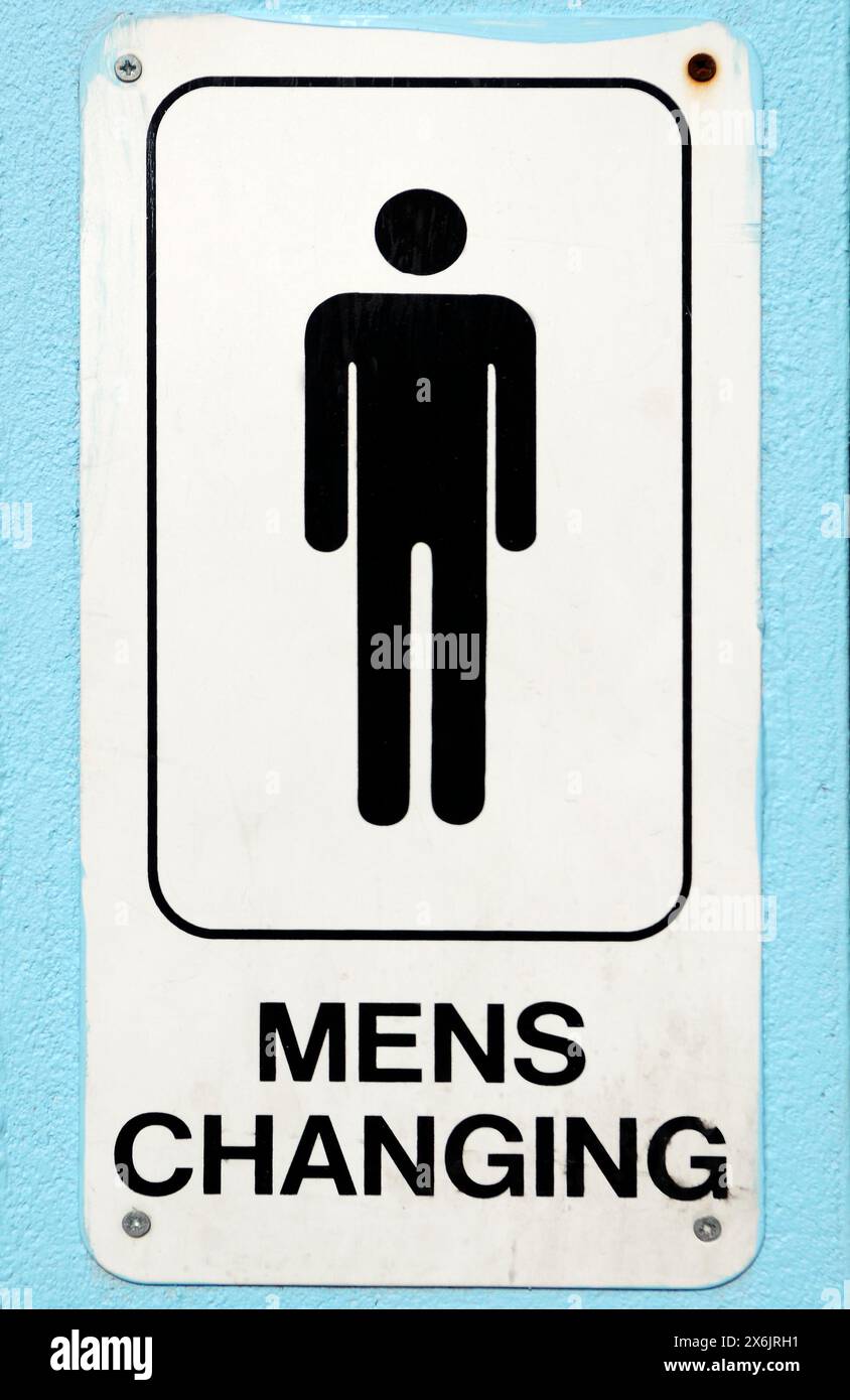 Sign on a men's changing room, Tooting Bec, London, England, Great ...