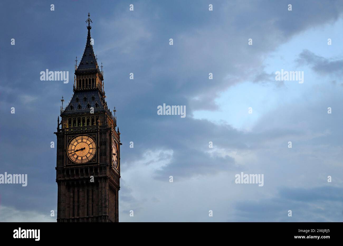 Big Ben (detail) at dusk, Bridge Street, SW1 London, England, Great ...
