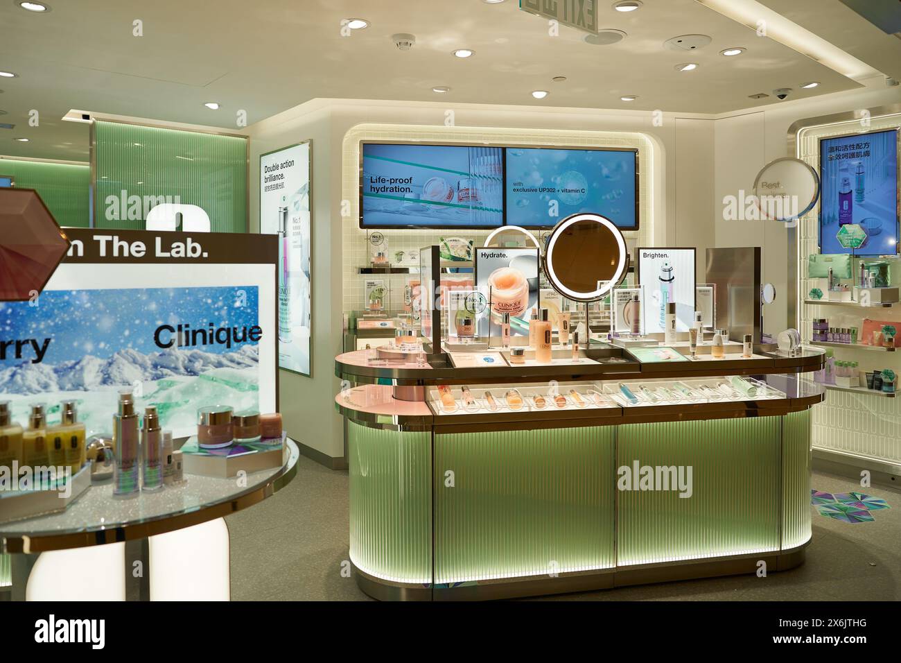 HONG KONG, CHINA - DECEMBER 04, 2023: cosmetic products displayed at ...