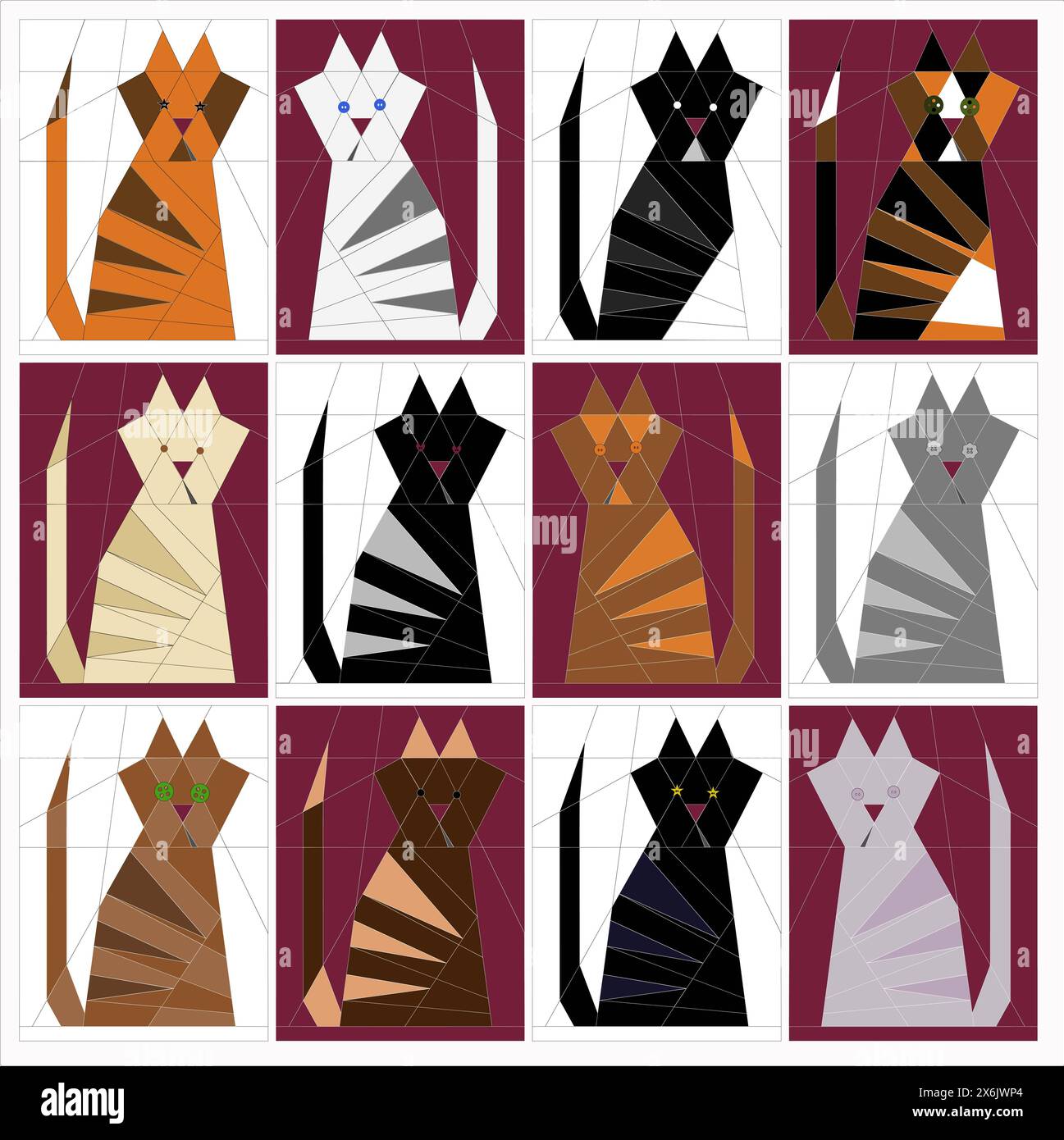 Rows of cats hi-res stock photography and images - Alamy