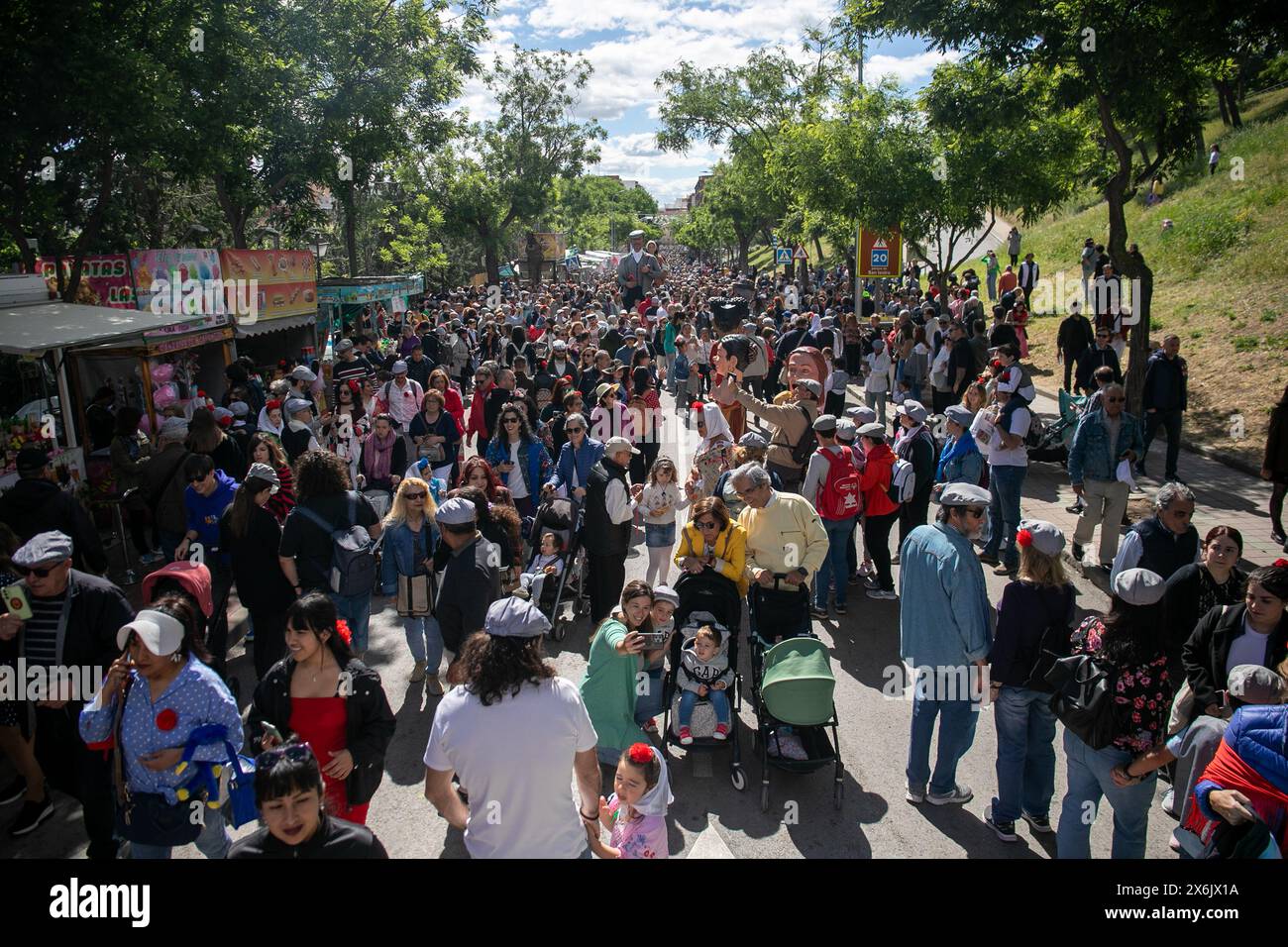 Madrid, Spain. 15th May, 2024. Hundreds of people walk along Paseo 15 ...