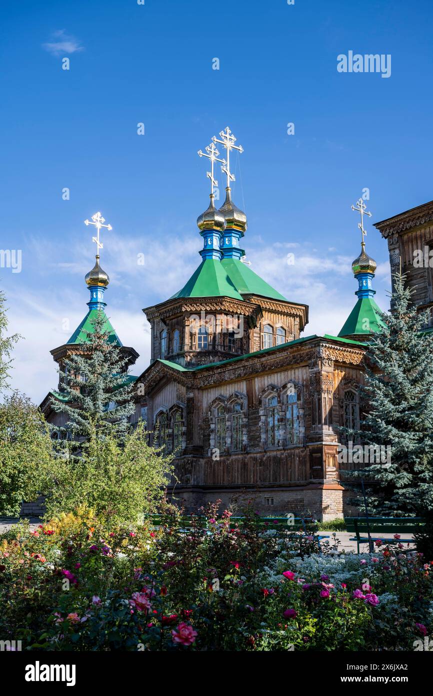 Flowers in front of the Russian Orthodox Church Cathedral of the Holy ...